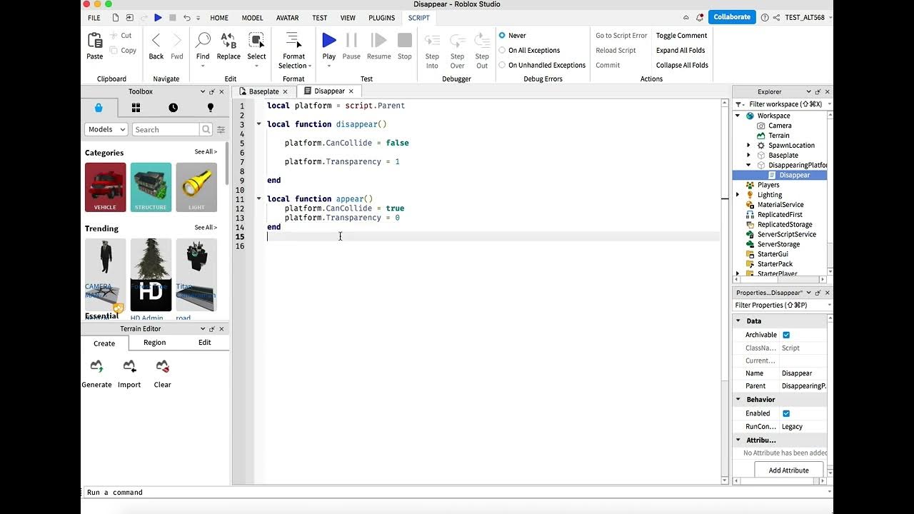 HOW TO MAKE PART APPEAR ITS WALKTHROUGH PART 7 2023 ROBLOX STUDIO LUA ...