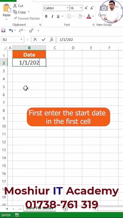 Automatically Write Date In Excel Exceltips Tutorial Shortvideo Youtube