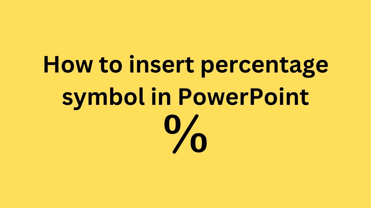 How to insert percentage symbol in PowerPoint - YouTube