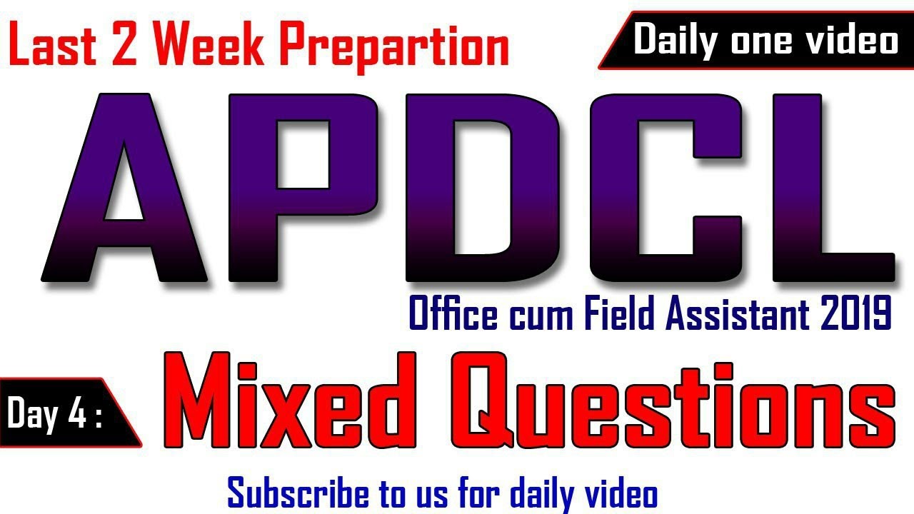 APDCL Exam 2019 | 2 week study plan | Day 4 - YouTube