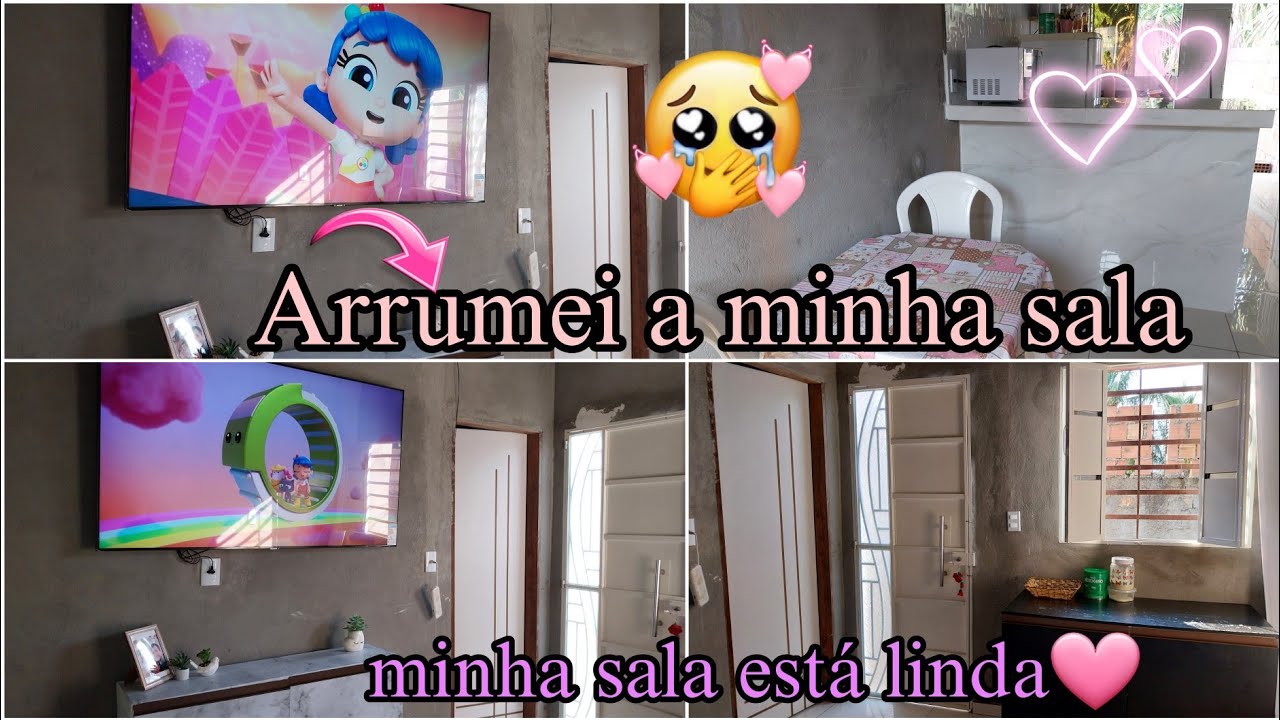 ARRUMEI MINHA SALA COM MINHA TV NOVA🥺🙏 MINHA SALA FICOU MUITO LINDA😭🩷 - YouTube