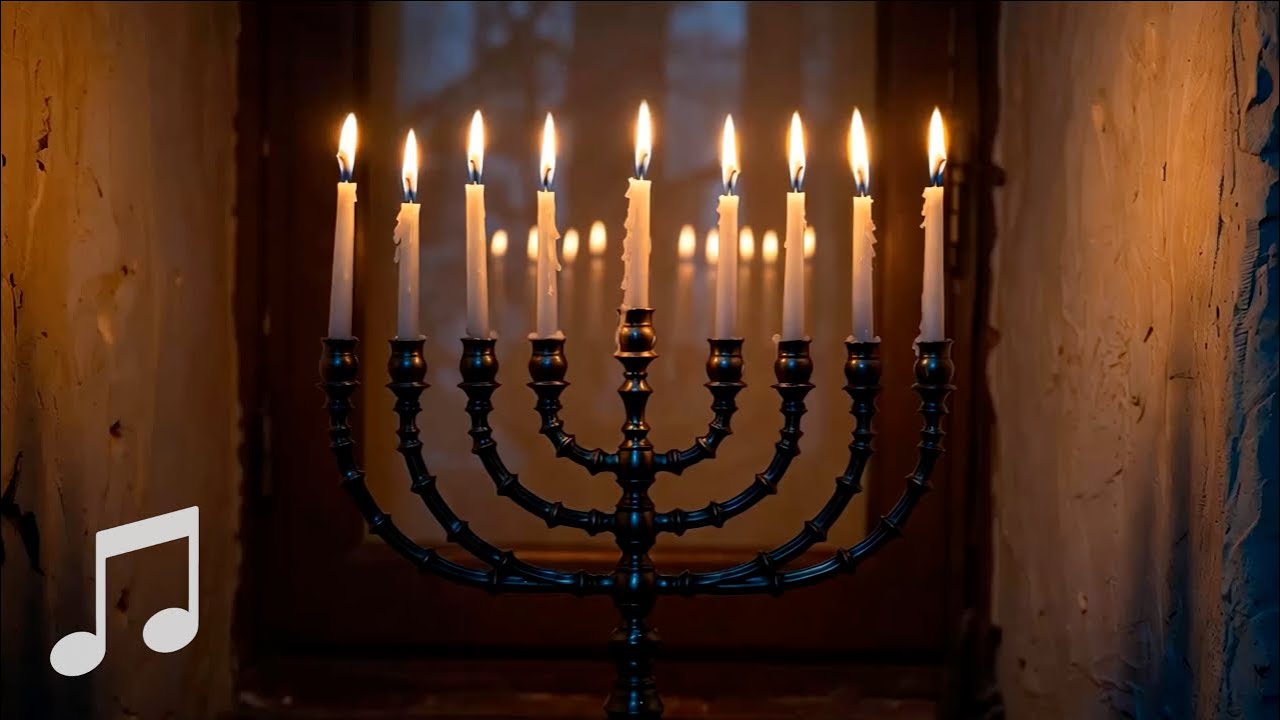 Traditional Hanukkah Menorah with Soft Piano Music | Nostalgic Hanukkah ...