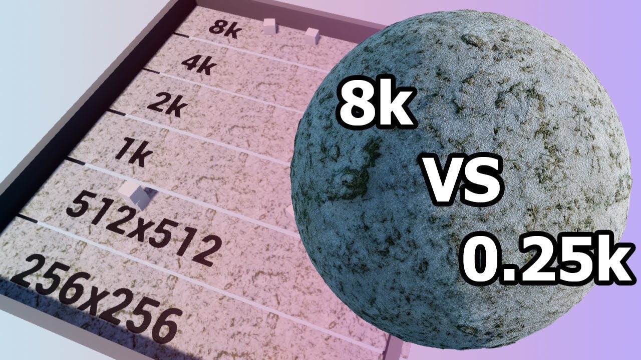 2k vs 8k сравнение разрешений текстур для террейна - YouTube
