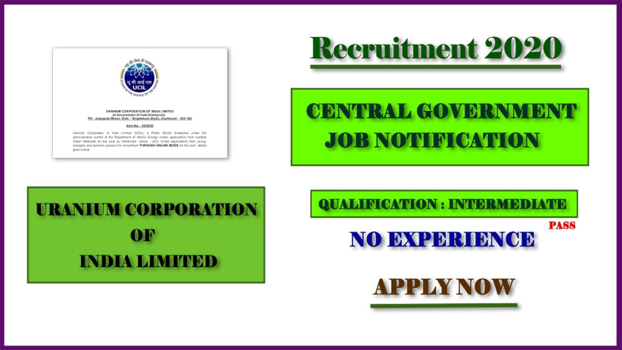 Central Government Jobs Notification 2020 II AP & TS Can Apply Online ...