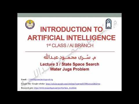 Introduction to AI Lecture3 Water Jugs Problem - YouTube