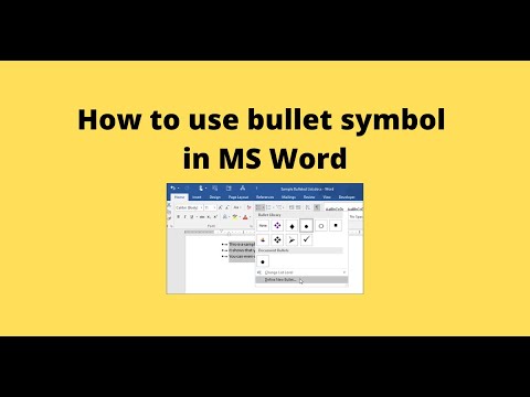 How to use bullet symbol in MS Word - YouTube