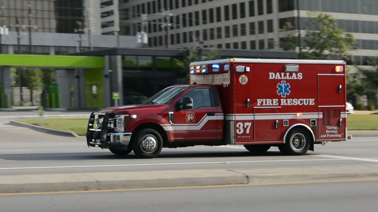 (Dallas Fire Department) Engine 27 and Rescue 37 responding ...