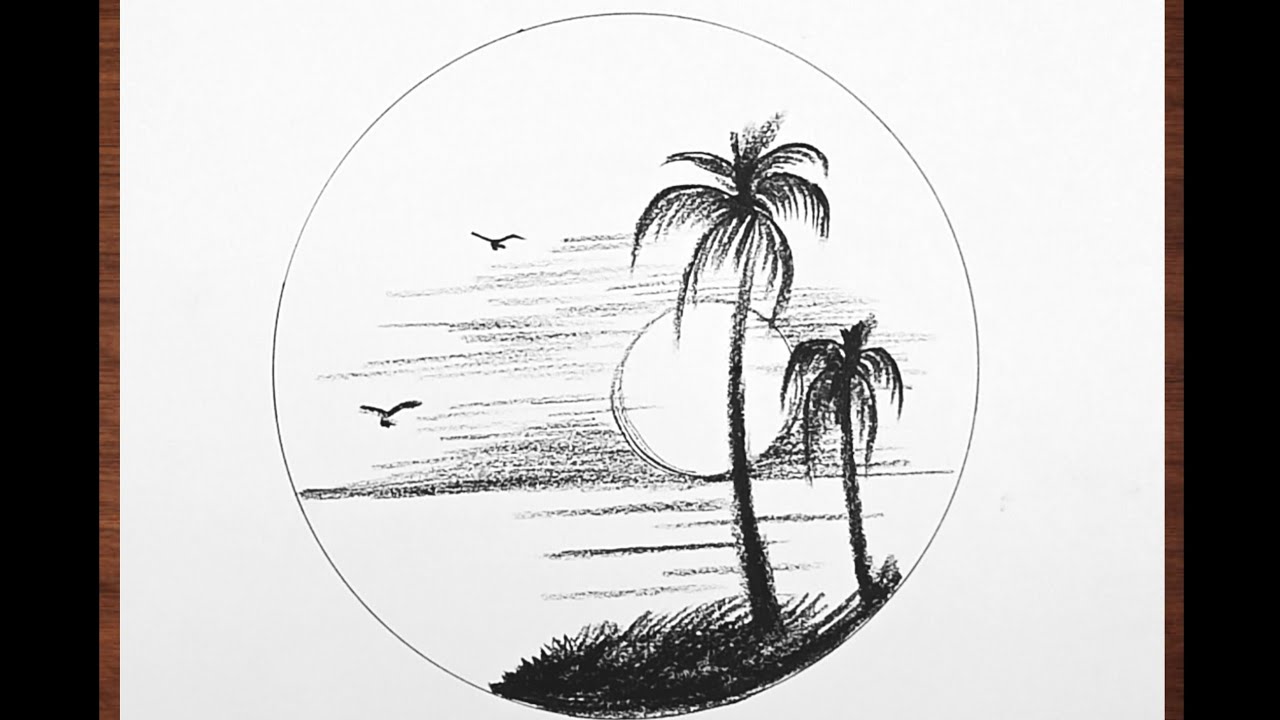 Beautiful scenery / Nature drawing easy / easy nature art / pencil ...