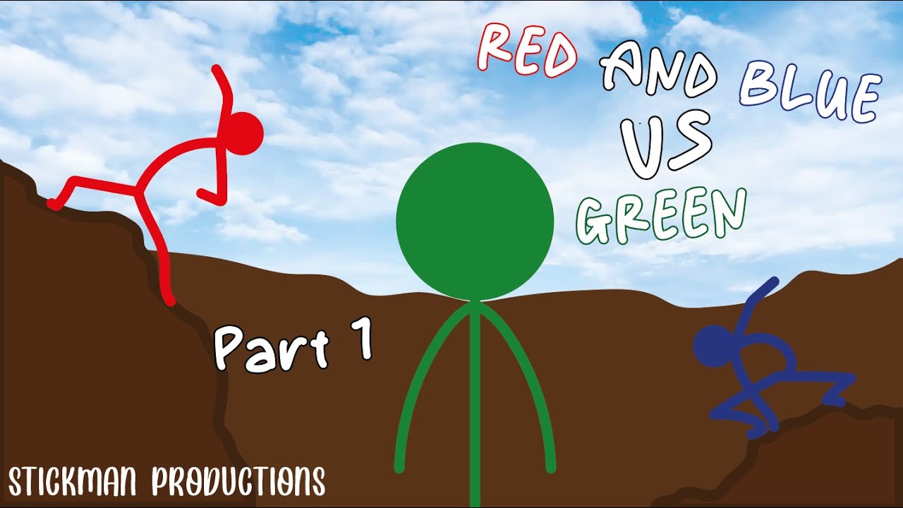 Red and Blue VS Green - Parte 1 // Stickman Fight - YouTube