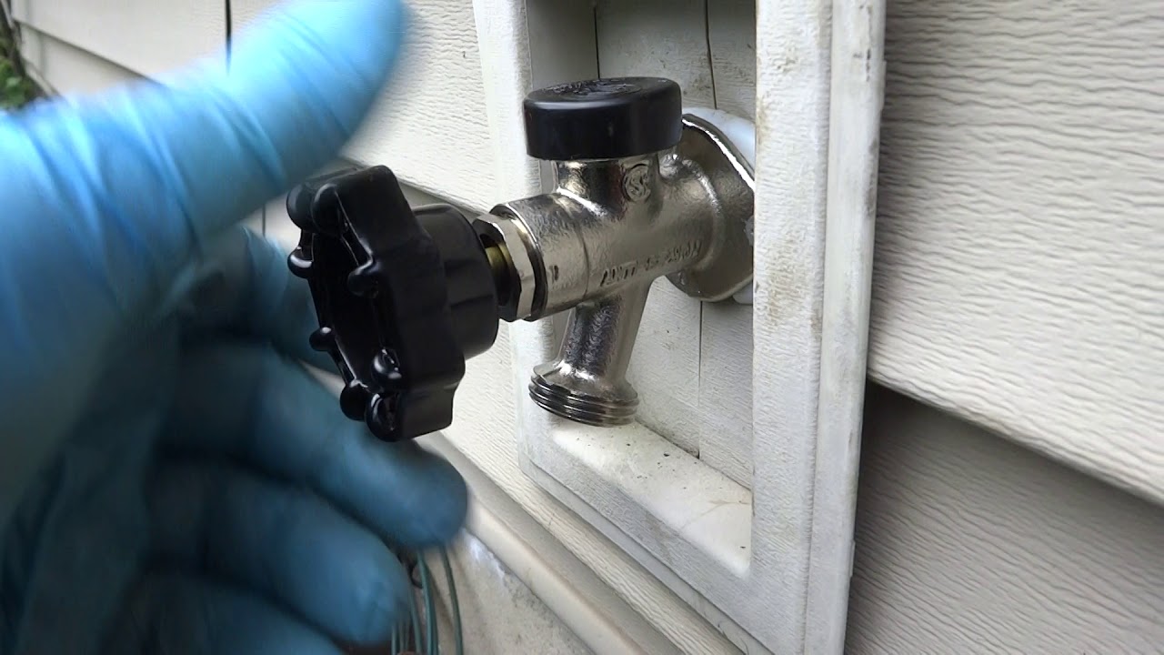outside sill Faucet replacement - YouTube