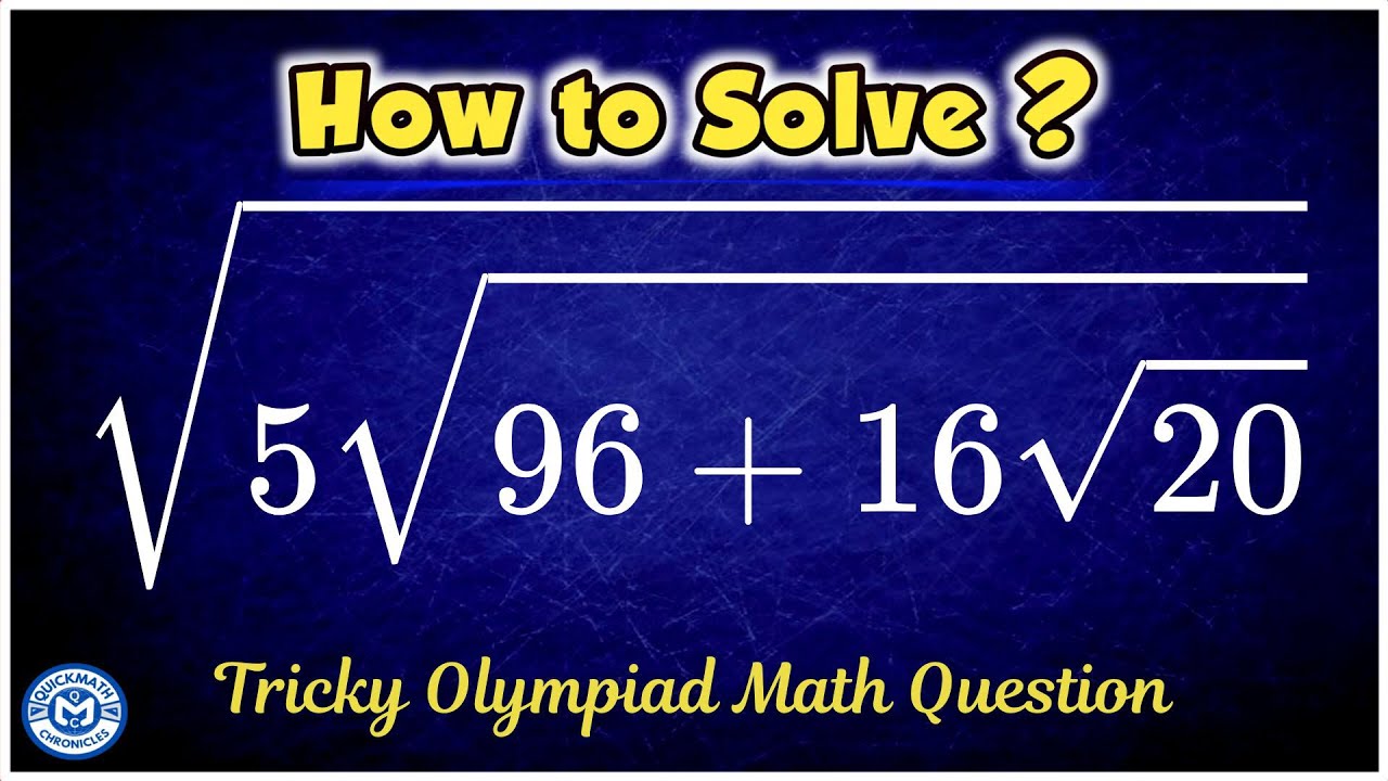 United Kingdom | Can you solve this ? | Tricky Olympiad Math Square Root Problem - YouTube