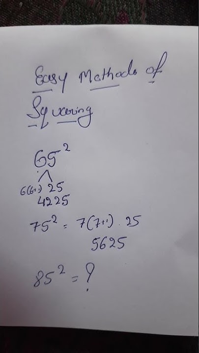 Easy methode for squaring a number ending with 5 - YouTube