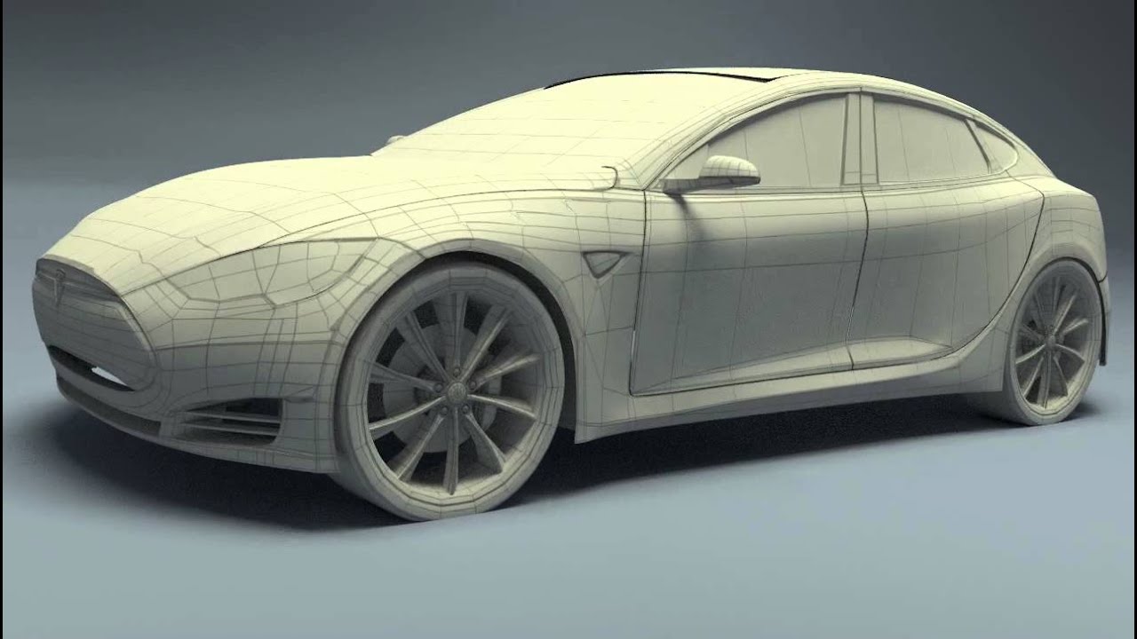 Car render + wireframe - YouTube