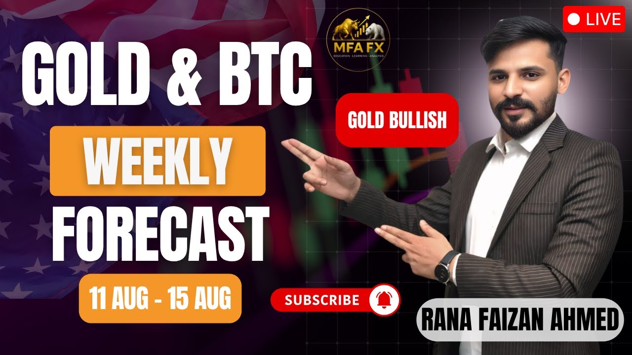 Gold & Bitcoin Weekly Forecast | XAUUSD & BTCUSD Analysis in Urdu | MFA FX | 11 - 15 Aug 2025 ...