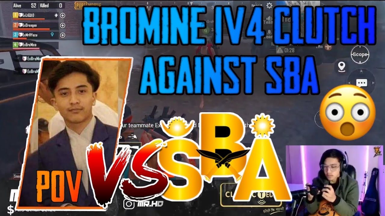BROMINE 1v4 CLUTCH AGAINST SBA 🔥 || ELEMENTRIX VS SBA 🤩 || PUBGM NEPAL - GAURABYT || - YouTube