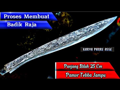 🔥Cara Membuat Badik Raja Pamor Tebba Jampu Berakar, PB 25 cm, Oleh PANRE ASSE