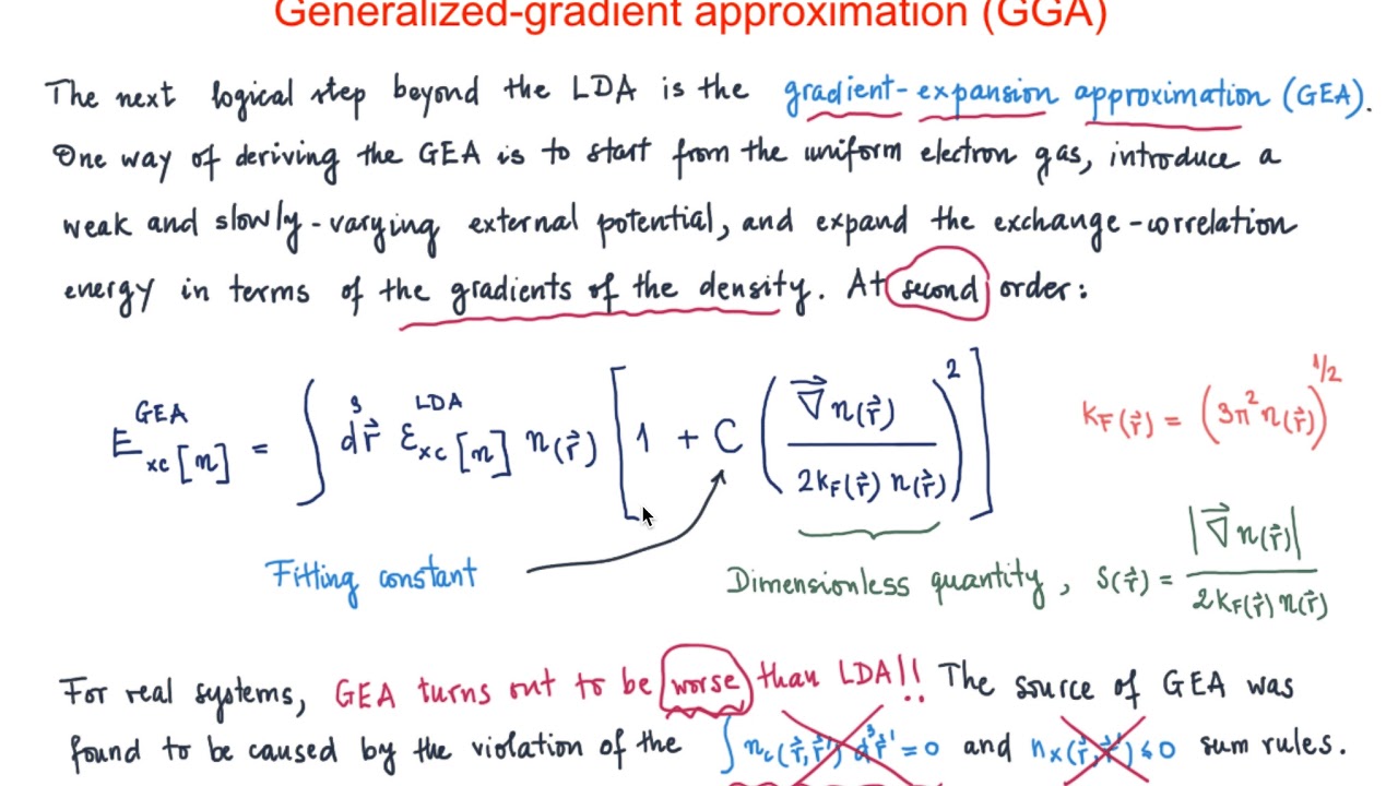 The Generalized Gradient Approximation Gga Youtube