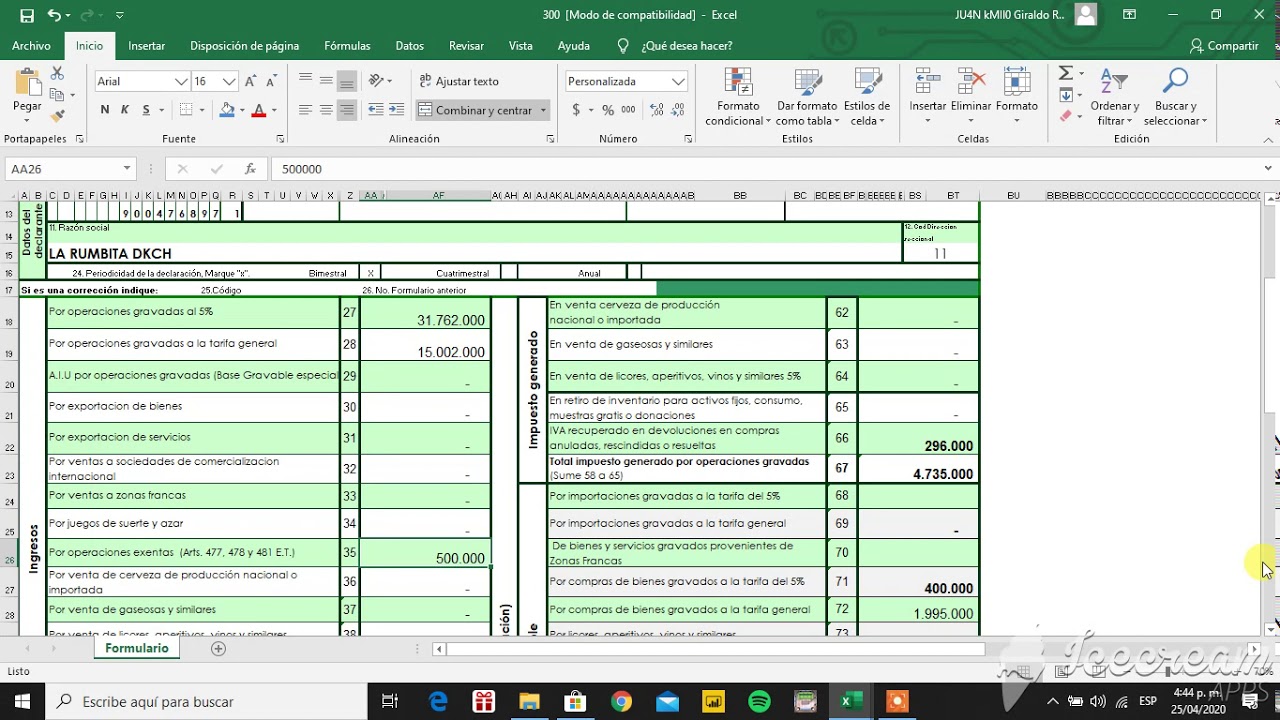 Formulario 300 parte 1 - YouTube