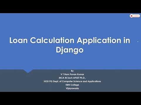 Loan Calculation Application using Django #django - YouTube