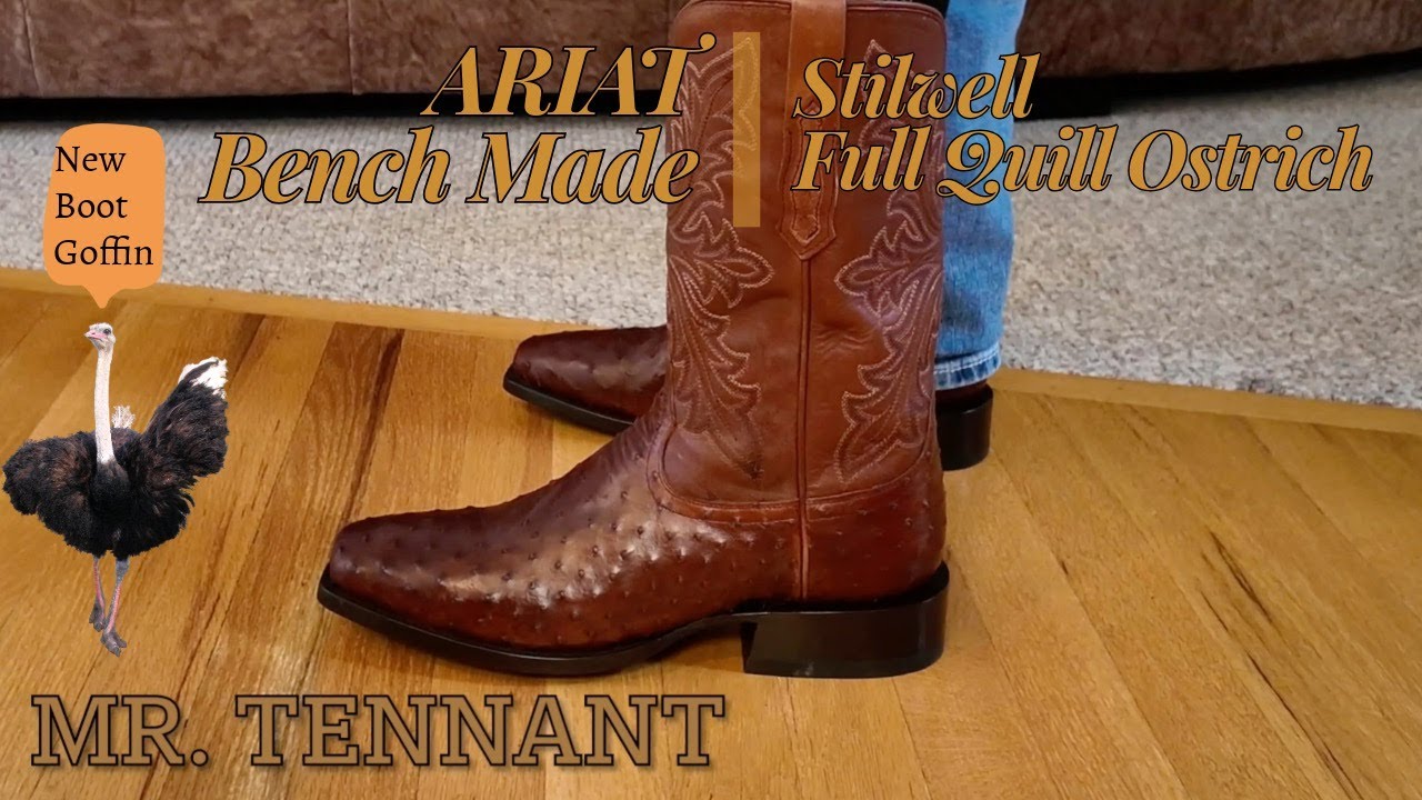 Ariat Bench Made Stilwell Western Boot full Quill Ostrich Unboxing and ...