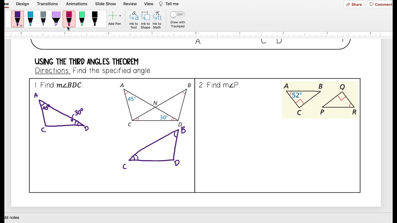 Third Angles Theorem Youtube