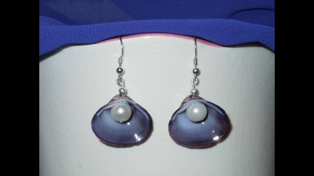 DIY Shell earrings with pearls | Muschelohrringe mit Perle - YouTube
