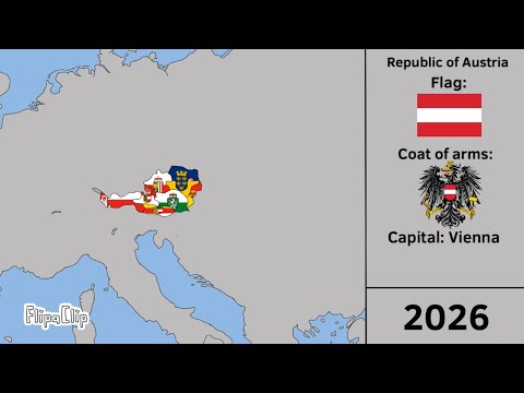 Evolution of Austrian states and territory flags: 1900 - 2026