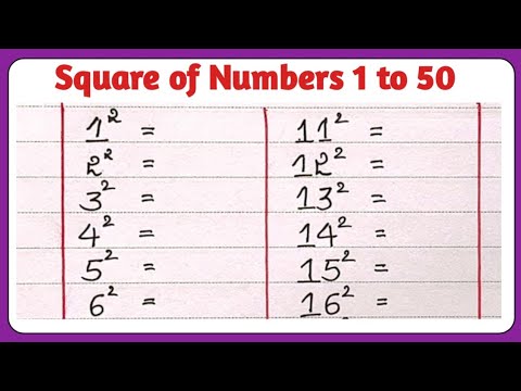 Square of Numbers | Square of 1-50 | Square 1 se 50 tak - YouTube