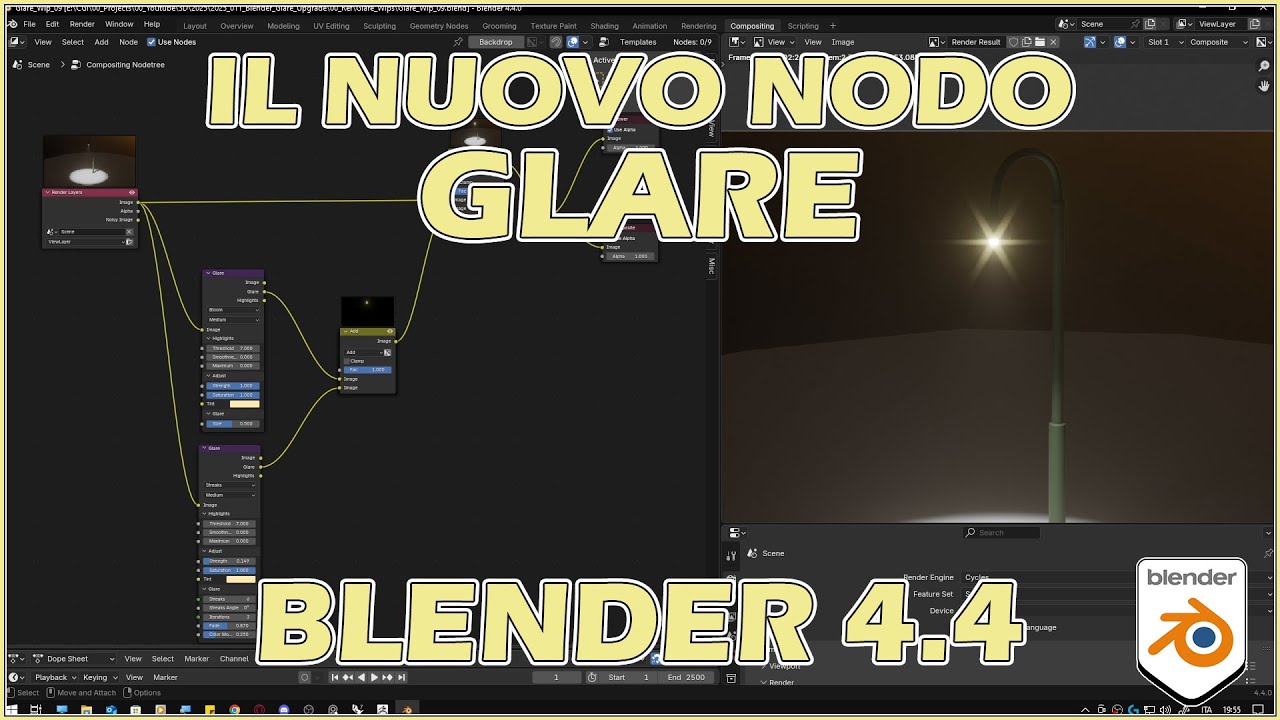 Il nuovo nodo Glare - Blender 4.4 - YouTube