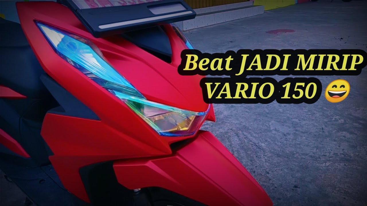 Pemasangan stiker merah doff crome satin Honda beat Deluxe !! merah nya ...