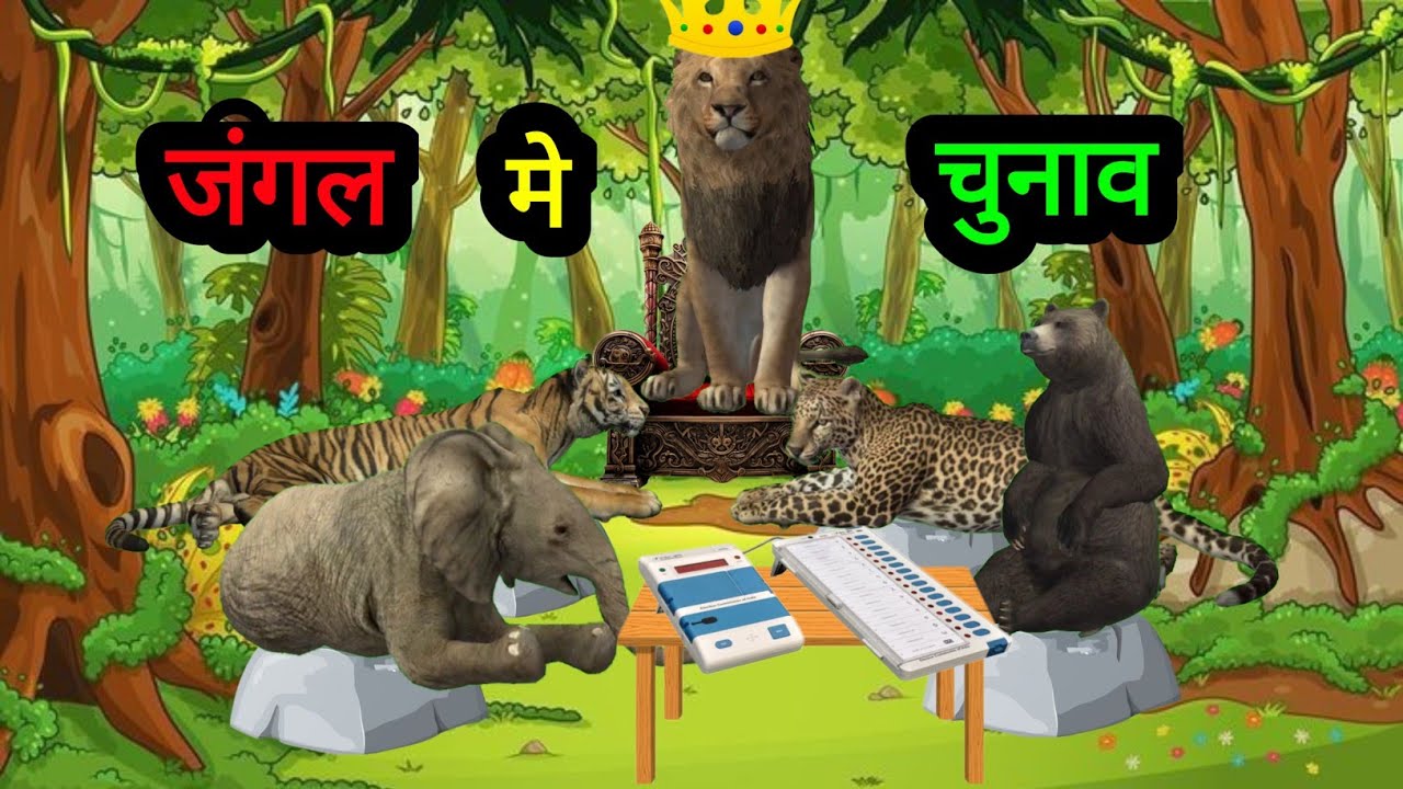 जंगल मे‌ चुनाव । Jungle me chunav । Election Drama in the Jungle ...