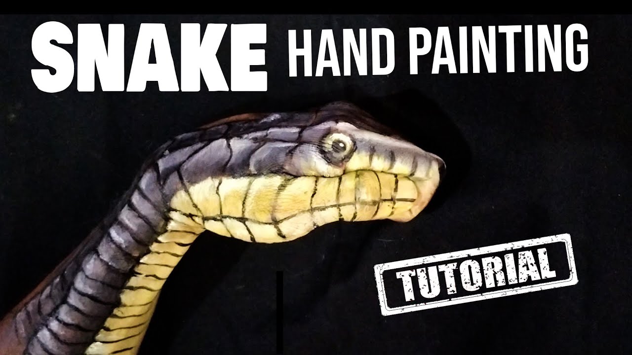 SNAKE PAINTING ON HAND || HAND ART || ANIMAL HAND PAINTING || MELUKIS ...