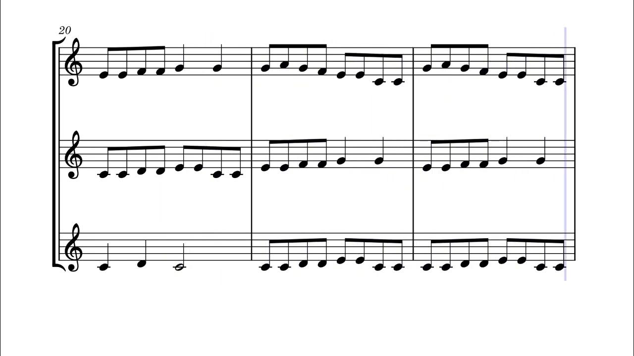 Frere Jacques canon sheet music - YouTube