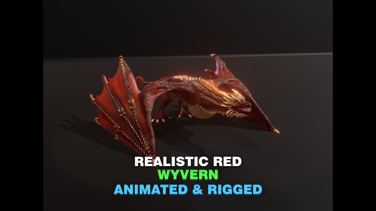 Realistic Red Wyvern Animated 3d Model - YouTube