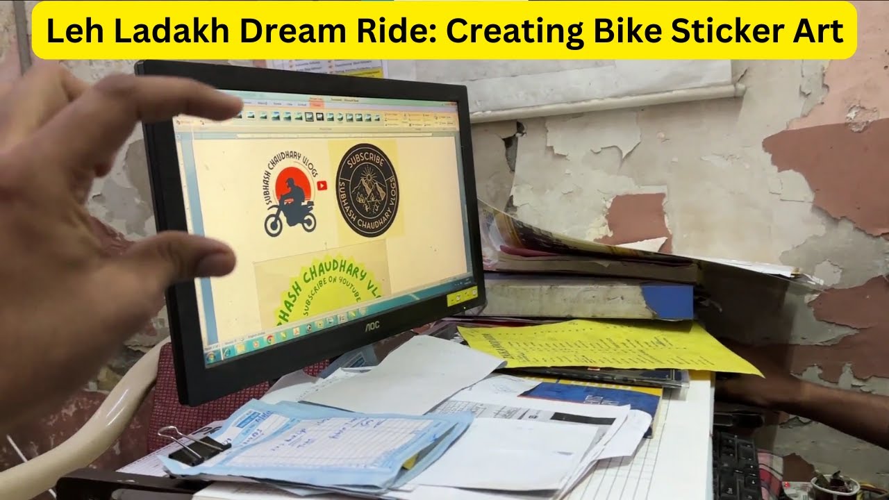 Leh Ladakh Dream Ride: Creating Bike Sticker Art #leh - YouTube