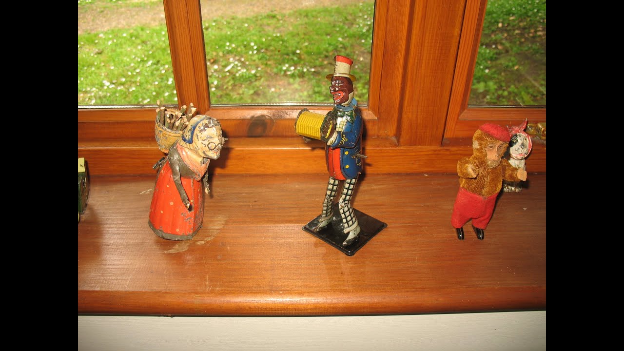 GUNTHERMANN ANTIQUE TIN TOY RARE 1900 ORIGINAL HAND PAINTED OLD LADY ...