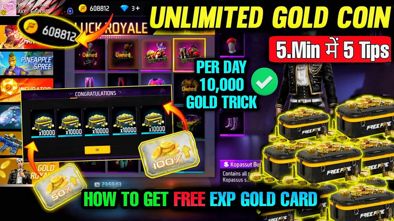 How To Get 🤯 Unlimited Gold 🔥 Coin Trick 2023 In Free Fire | FF ...