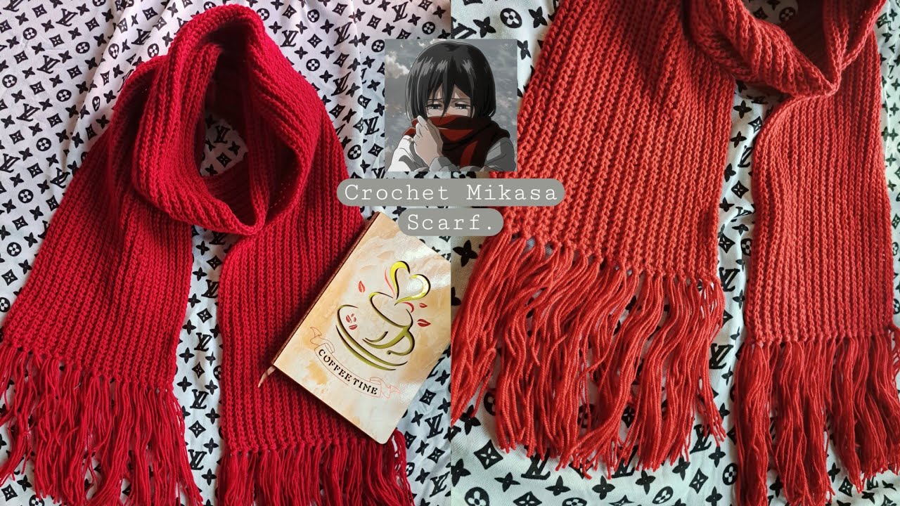 How To Crochet Mikasa Scarf | Beginner Friendly | Trendy anime muffler ...