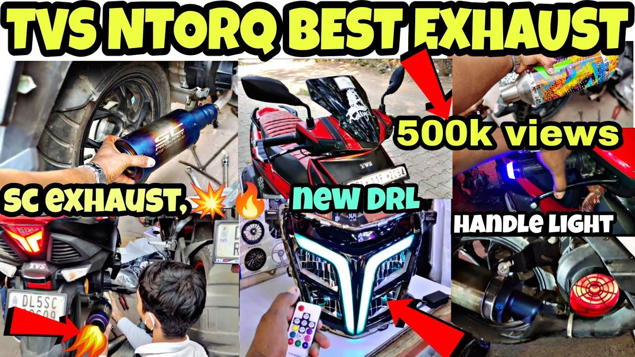 Tvs ntorq bs6 sc project exhaust modified | Ntorq letest drl light ...