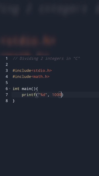 Division in "C"|#shorts - YouTube