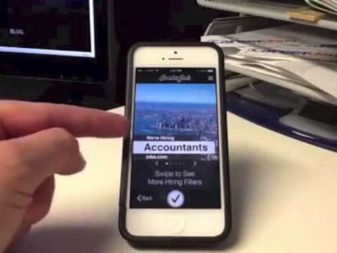 Instajob app for creating visual job ads on iphone - YouTube