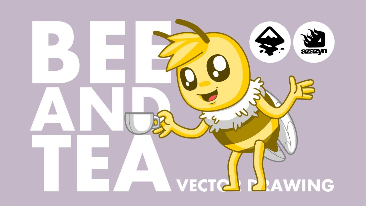 BEE AND TEA || DRAWING WITH INKSCAPE || VECTOR ARTWORK || AZAZYN - YouTube