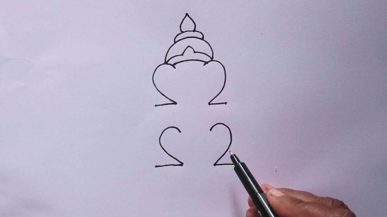 Lord Ganesha Drawing With 2222 Number | Lord Ganpati Bappa Drawing Step ...