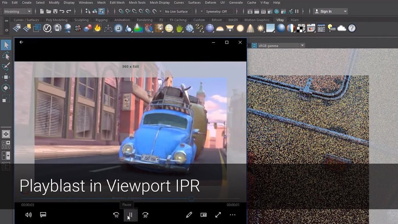 V Ray Next For Maya Courseware 38 Playblast In Viewport Ipr Youtube