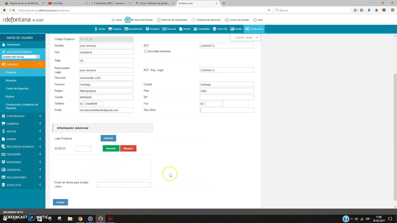 Inicio Operacion ERP DEFONTANA - YouTube