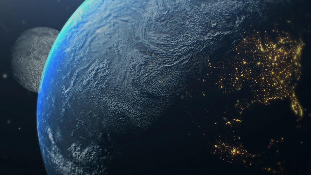 Earth and Moon | After Effects Scene | Day to Night Terminator Line ...