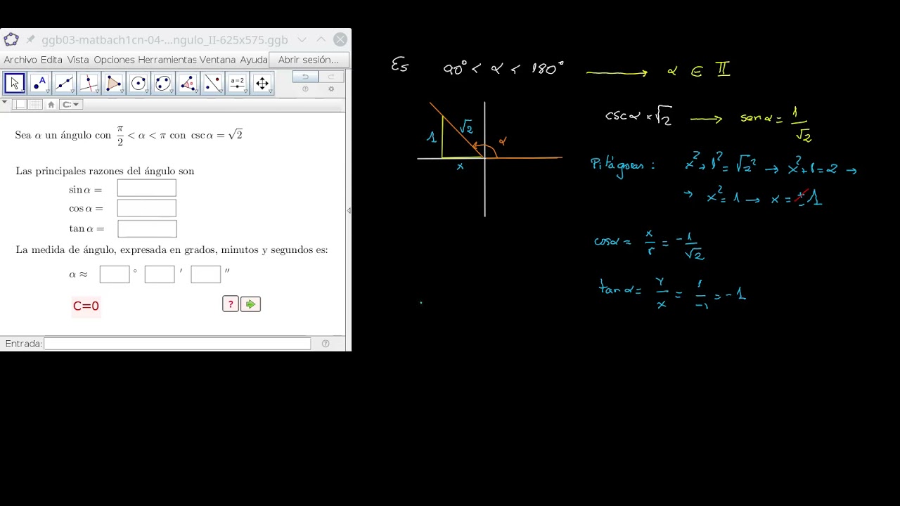 Trigonometría A04 Razones trigonométricas en ángulos del segundo ...