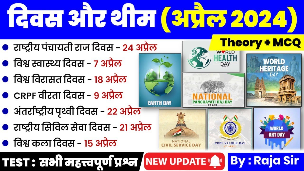 April 2024 Important Days and Themes | Important Days 2024 | प्रमुख ...