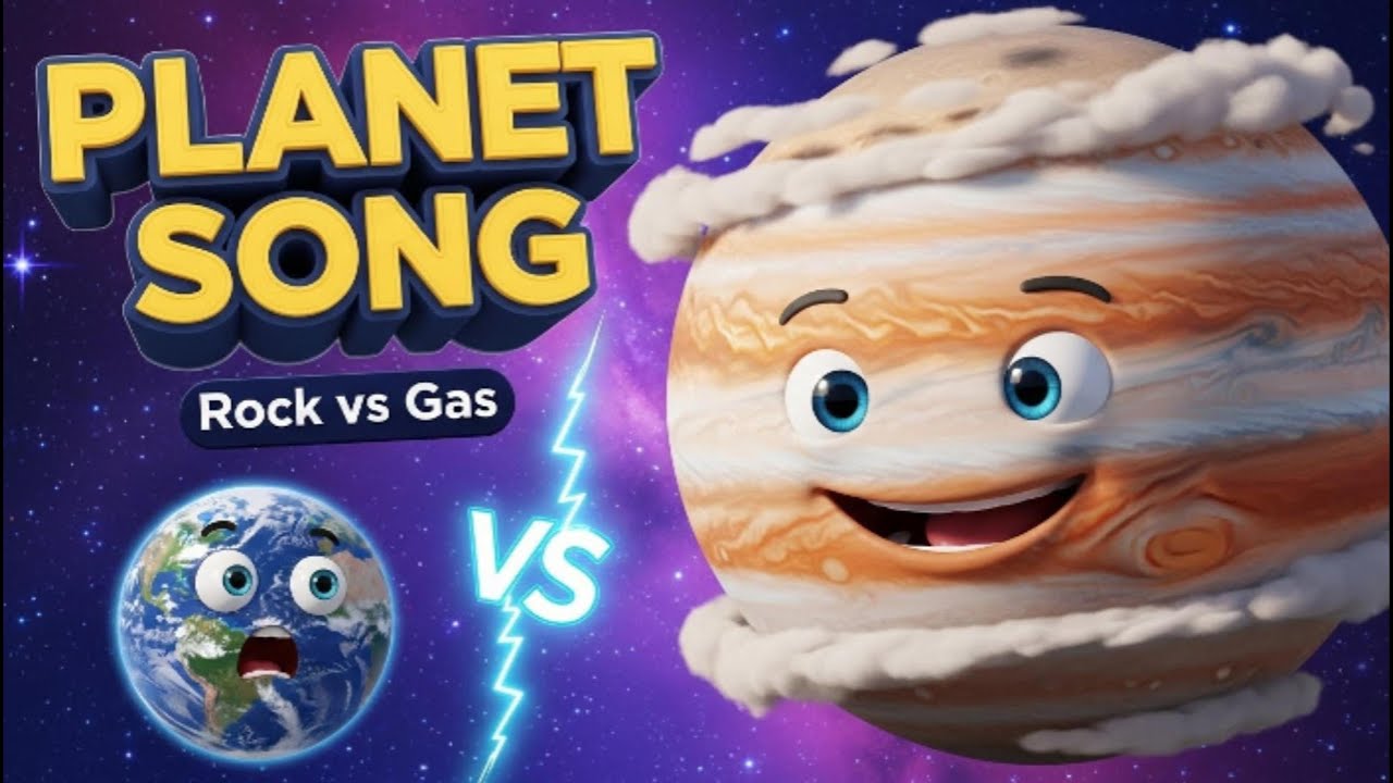 Rock vs Gas Giants 🪐 | Planet Song for Kids - YouTube