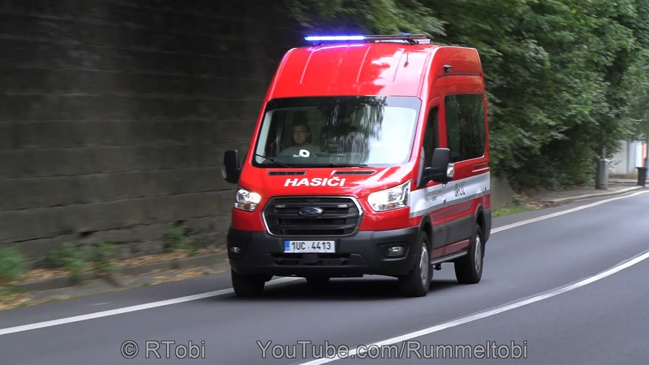 Kostany volunteer fire department Ford Transit van responding [CZ | 8. ...